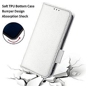 Compatible with Oppo Reno 6 Pro 5G Case,PU Leather Kickstand with Card Holders,Compatible with Oppo Reno6 Pro 5G PEPM00 CPH2249 Flip Magnetic Closure Protection Phone Wallet Cover Bai