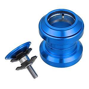 X AUTOHAUX 34mm 1-1/8" Threadless Bicycle Headset Combo Bike Threadless External Headset Sealed Cartridge Bearings MTB Road Headset with Top Cap Blue