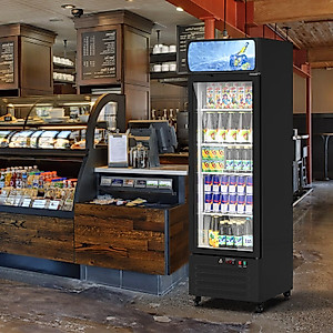 ACONEE Commercial Display Refrigerator, Black