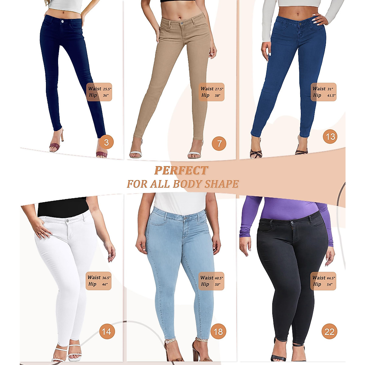 Hybrid & Company Women's Extreme Butt Lift Stretch Skinny Denim Jeans P46862SK White 11