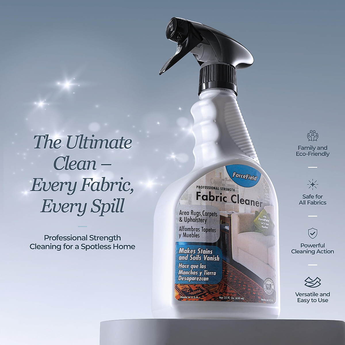 ForceField - Fabric Cleaner - Remove, Protect, and Deep Clean - 22oz (2 Pack (22oz))