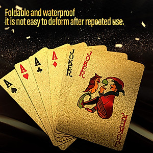 FMOACEN 4 Decks Waterproof Playing Cards Plastic Black Rose Gold Playing Card Foil Poker Cards Themed Standard Playing Card Games for Adults Family Game Party