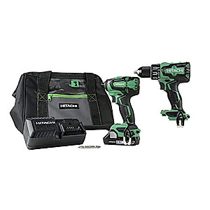 Hitachi KC18DBFL2S 18V Cordless Brushless Lithium Ion Hammer Drill & Impact Driver Combo Kit