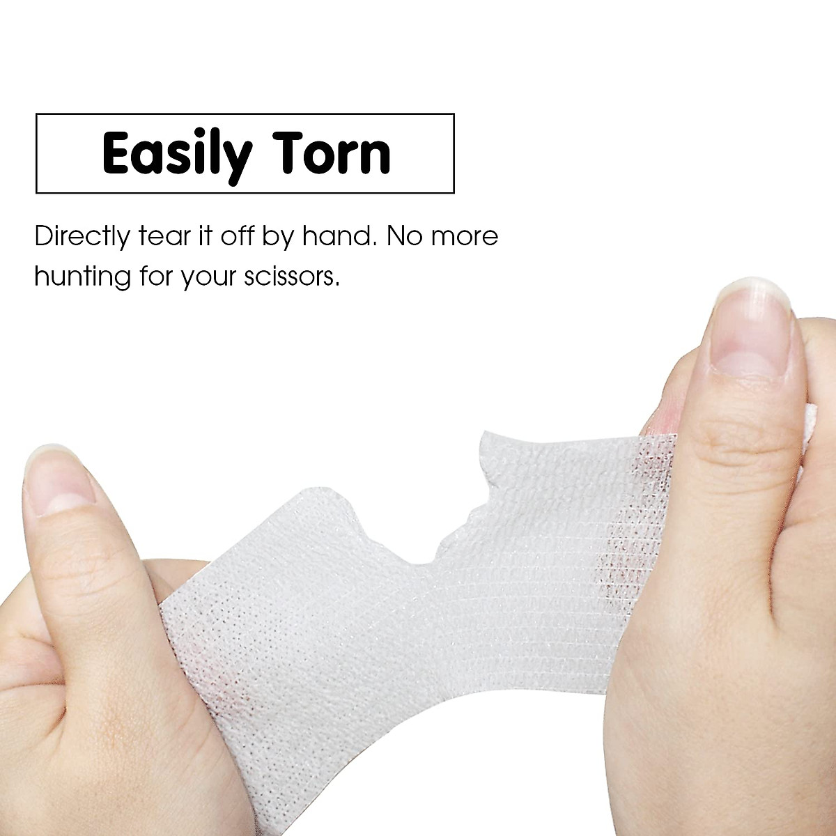 COMOmed Self Stick Cohesive Bandage Latex 1"x5 Yards First Aid Bandages Stretch Sport Wrap Vet Tape for Wrist Ankle Sprain and Swelling,White