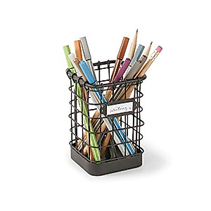 Spectrum Diversified Vintage Pencil & Utility Cup for Storage and Organization of Home Office Desk or Countertop, Industrial Gray
