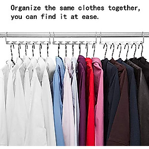 Dusdombr 6Pc Space Saving Hangers, Multi-Purpose Metal Magic Hangers Cascading Hanger Hook Design Metal Hangers for Organizing Wardrobe Clothing Hanger