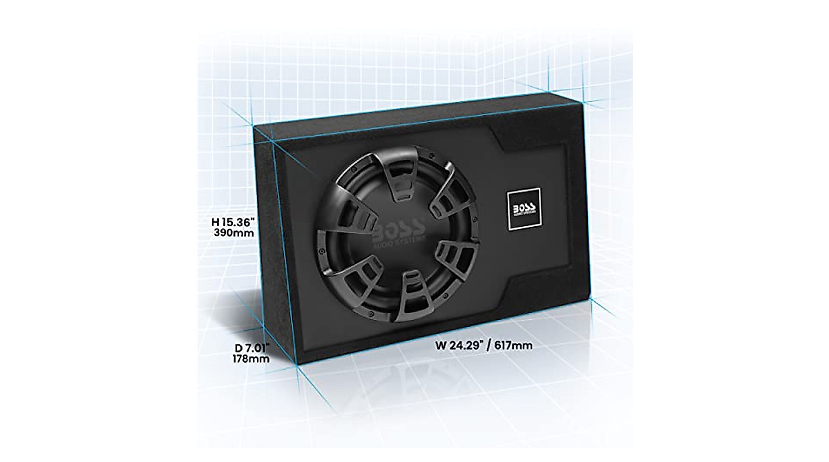 BOSS B12ES 12" Powered Car Subwoofer | Built-in Amp, Low Profile