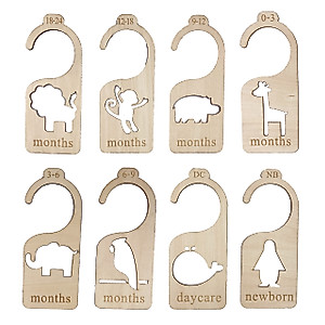 Goldenvalueable Baby Closet Dividers Wooden Animal Style for Nursery - 8PCS
