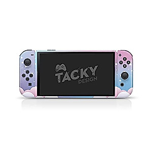 Tacky Design Clouds skin Compatible with Nintendo Switch OLED Skin - Premium Vinyl 3M Blue kawaii Nintendo Switch OLED Stickers set - Switch OLED Skin for Console, Dock, Joy Con Wrap - Decal Full Wrap
