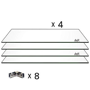 BALI OUTDOORS Square Fire Pit Glass Wind Guard, Clear Tempered Wind Guard for Fire Pit Table, 18”x 18”x 6” Square Fire Table Accessory Shiled