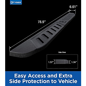 Tyger Auto 6.6" Blade Running Boards Compatible with 2019-2023 Ford Ranger | Supercrew Cab | TG-BL2F7318 | Side Step Nerf Bars