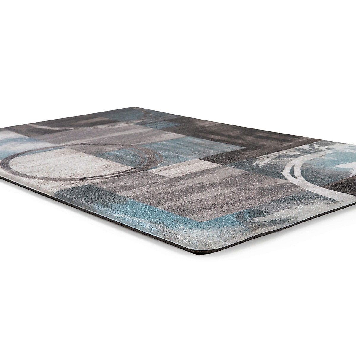 Rugshop Contemporary Abstract Circles Anti Fatigue Standing Mat 18" x 30" Gray