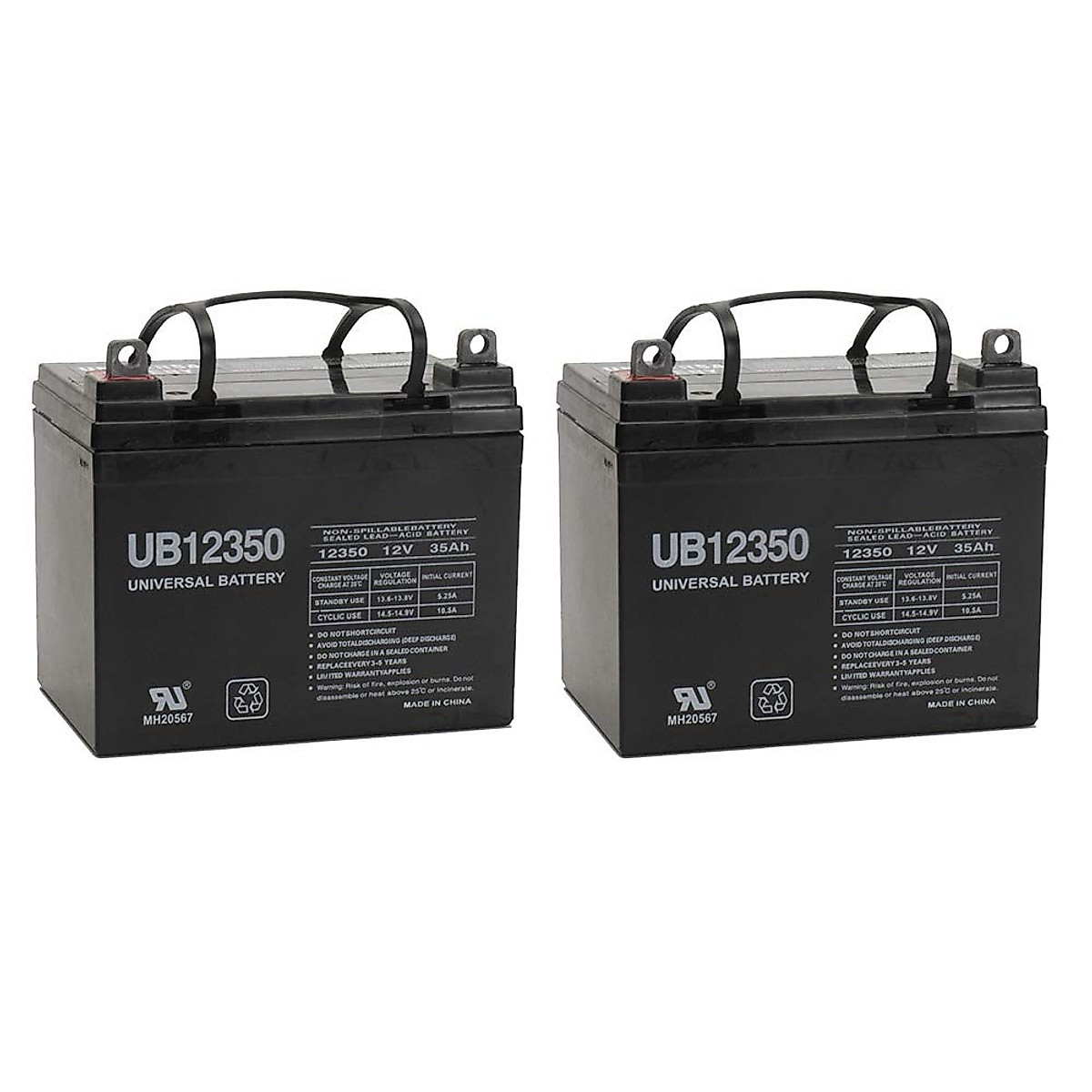 UB12350 12V 35Ah PRIDE Victory AGM1234T Scooter Replacement Battery - 2 Pack