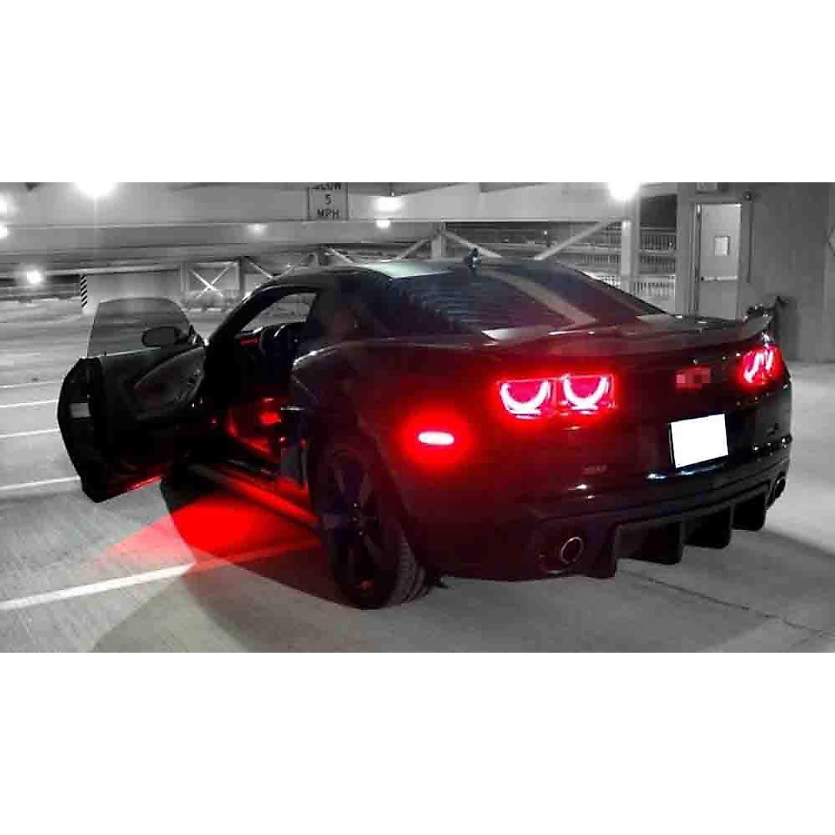 iJDMTOY Smoked Lens Red Full LED Rear Side Marker Light Kit Compatible With 2010-15 Chevy Camaro, Powered by 27-SMD LED, Replace OEM Back Sidemarker Lamps