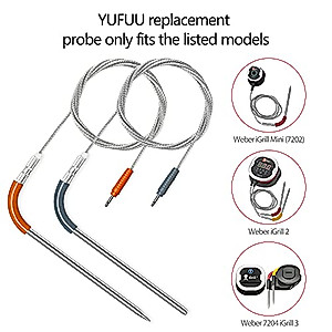 Grill Meat Probe Ambient Probe 2 Pack Temperature Probe Replacement for Weber iGrill 2 iGrill 3 iGrill Mini,Weber iGrill Probe Kit with Probe Holder…