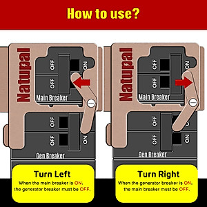 Generator Interlock Kit Compatible with Siemens and Murray, ECSBPK02 Mechanical Interlock Kit Between the Main Breaker Powered by Utility Power and Generator Powered by Standby Power.