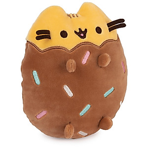 GUND Pusheen Chocolate Dipped Cookie Squisheen, Stuffed Animal for Ages 8 and Up, Brown/Yellow, 6”