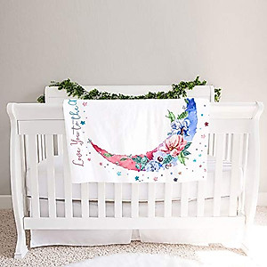 Baby Milestone Blanket Girl Monthly Age Blanket Moon Soft Infant Monthly Milestone Blanket Boy Baby Shower Blanket Includes Headband Wreath Frame 50"x40"