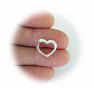 New Sterling Silver 13mm Light Weight Open Heart no Bail Pendant ME0161MOOO