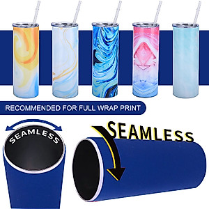 GORGECRAFT 2PCS Unseamed Silicone Wrap for Sublimation Tumblers 20oz Reusable Silicone Sublimation Sleeve Mug Clamp Sleeve Fixture for Full Wrap Tumbler Blanks Sublimation(Blue)