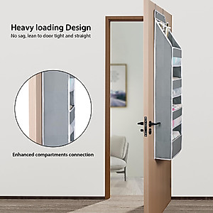Univivi Door Hanging Organizer Nursery Closet Cabinet Baby Storage with 4 Large Pockets and 3 Small PVC Pockets for Cosmetics, Toys and Sundries (Grey)