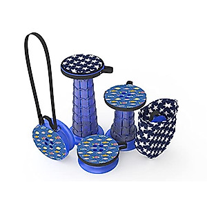 20.4“Telescoping Stool with Cushion,Portable Camping Stool More Sturdy Capacity 550Ib,Collapsible Retractable Stool Adjustable Folding Stool for Garden Fishing Hiking BBQ with Carry Bag,Carabiner