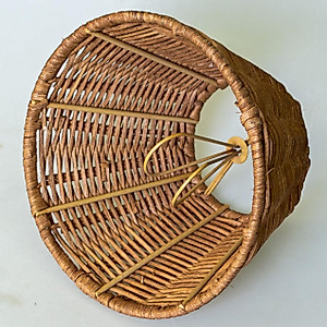 mini lampshades set of 2,mini rattan woven Lamp shade Set of 2,rattan small lampshade, boho replacement clip-on traditional shades