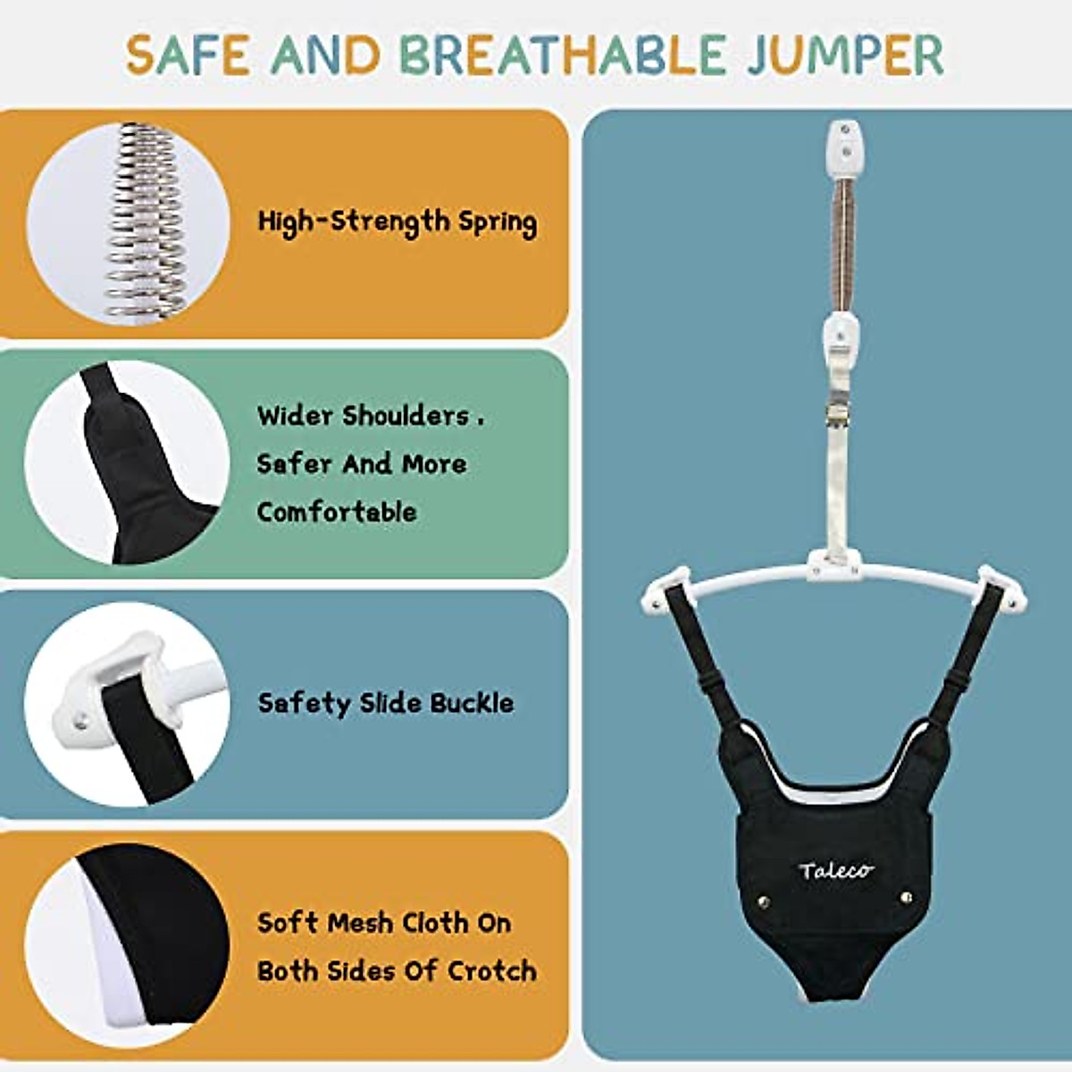 RAGOZONERY 2 in 1 Baby Jumper with Toddler Swing, Baby Jumpers and Bouncers,Indoor Outdoor Toddler Swing Set, Cotton, White