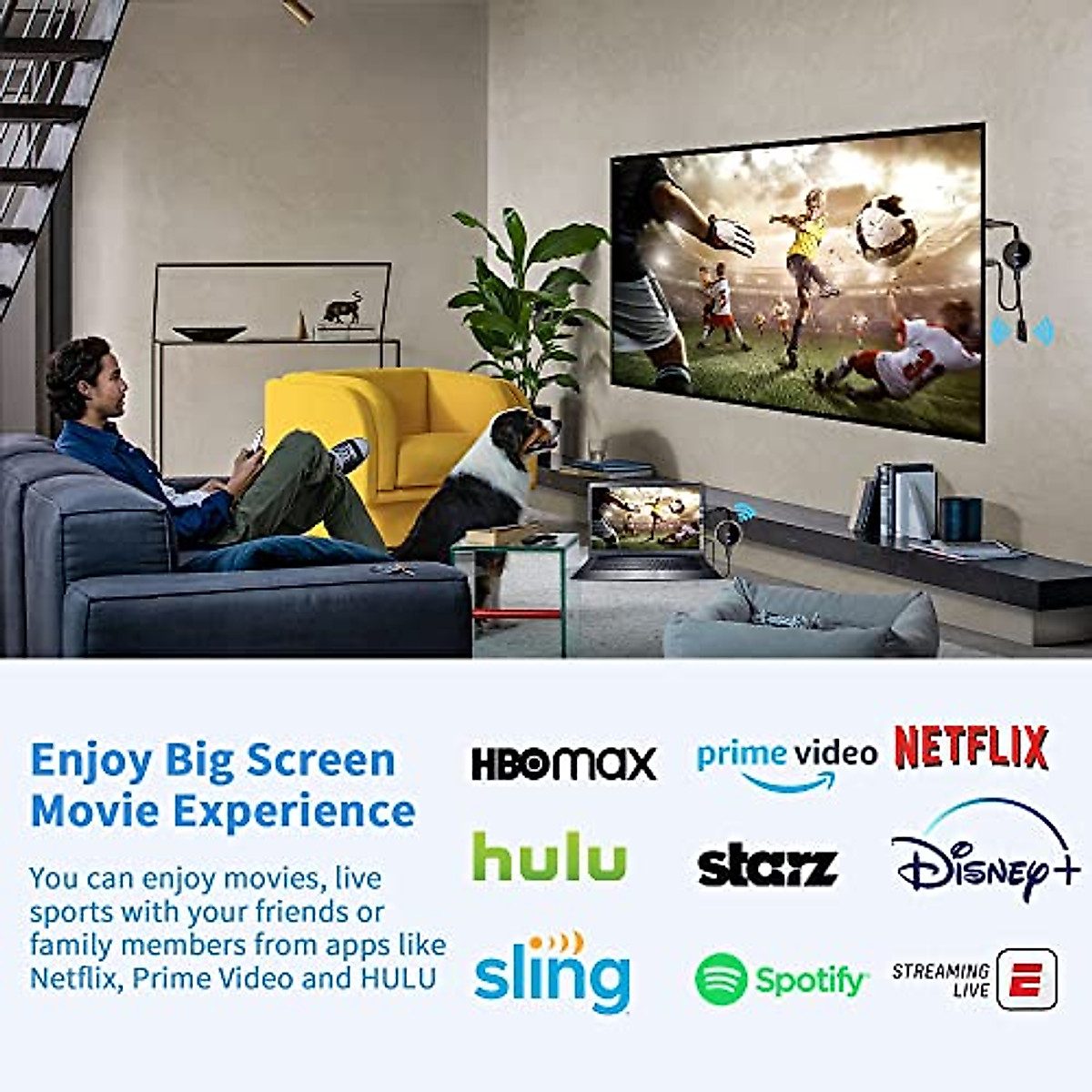 AIMIBO Wireless HDMI Transmitter & Receiver 4K, Streaming 2.4/5GHz Smooth Video/Audio to Monitor, Projector, HDTV, HDMI Wireless Extender 165FT/50M for Laptop, PC, Camera, Blu-ray, PS5, iPhone, Tablet