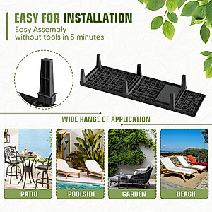 Greesum Outdoor Chaise Lounge Chairs Set of 2 with 5-Position Adjustable Backrest, Waterproof PE Sun Loungers for Garden Pool Beach Patio Deck Sunbathing, Black