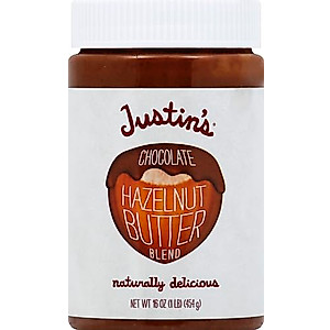 Justin's Chocolate Hazelnut and Almond Butter, Organic Cocoa, No Stir, Gluten-free, Responsibly Sourced, 16 Ounce (Pack of 1)