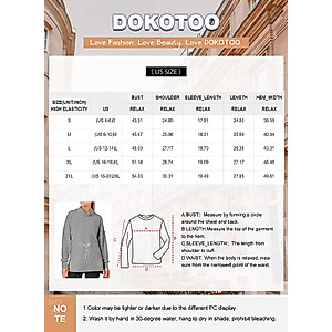Dokotoo Womens Sweatshirts Casual Long Sleeve Pullover Turtleneck Drawstring Cute Tops Solid Color Relaxed Fit Sexy Side Split Gray Shirts Large