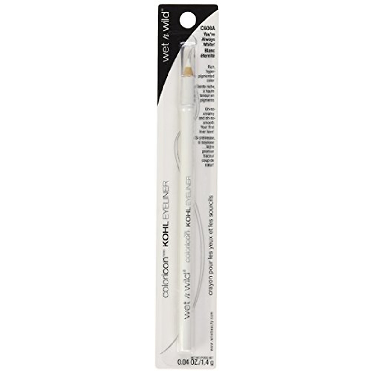 wet n wild Color Icon Kohl Eyeliner Pencil, Rich Hyper-Pigmented Color, Smooth Creamy Application, Long-Wearing Matte Finish Versatility, Cruelty-Free & Vegan - You're Always White!(Pack of 2)