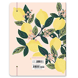 Orange Circle Studio Just Right 2022-2023 Monthly Planner - 17-Month Organizer with Full-Color Monthly Views, Storage Pocket & Elastic Closure - Lemon Tree