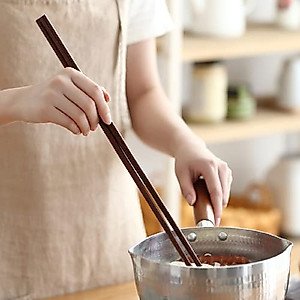 Donxote Cooking Chopsticks, Extra Long Wooden Kitchen Frying Chopstick 16.5 Inches - Brown(6-Pairs)