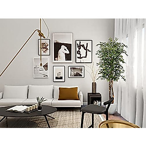 Hand-Made 6.5' Olive Artificial Tree with Ethically Sourced Real Wood Trunks | Green | Cypress & Alabaster