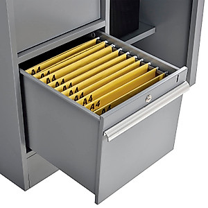 Global Industrial 4-Drawer Shop Desk, 38" W x 29" D x 51" H, Gray