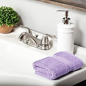 SUPERIOR Solid Egyptian Cotton Face Towel Set, 13" x 13", Purple, 6-Pieces