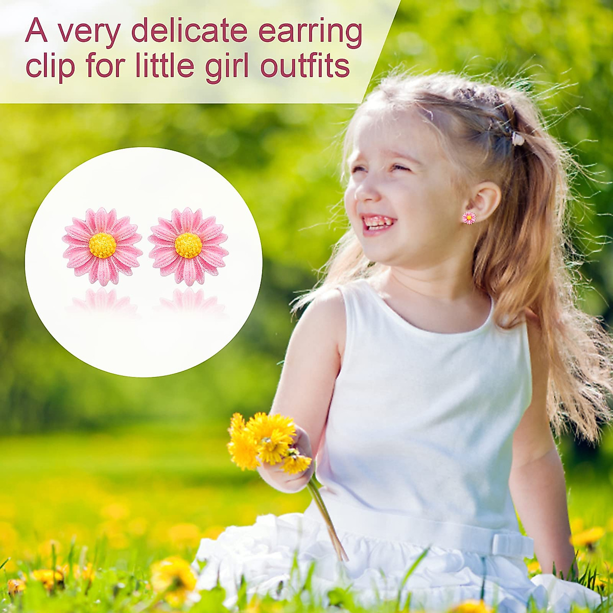 DEVIENG Clip On Earrings, 32 Pairs Hypoallergenic Clips Earrings Sets Suitable for Ages 4-12 Little Girls, Cute Small Clips On Earrings Jewelry Gifts Set