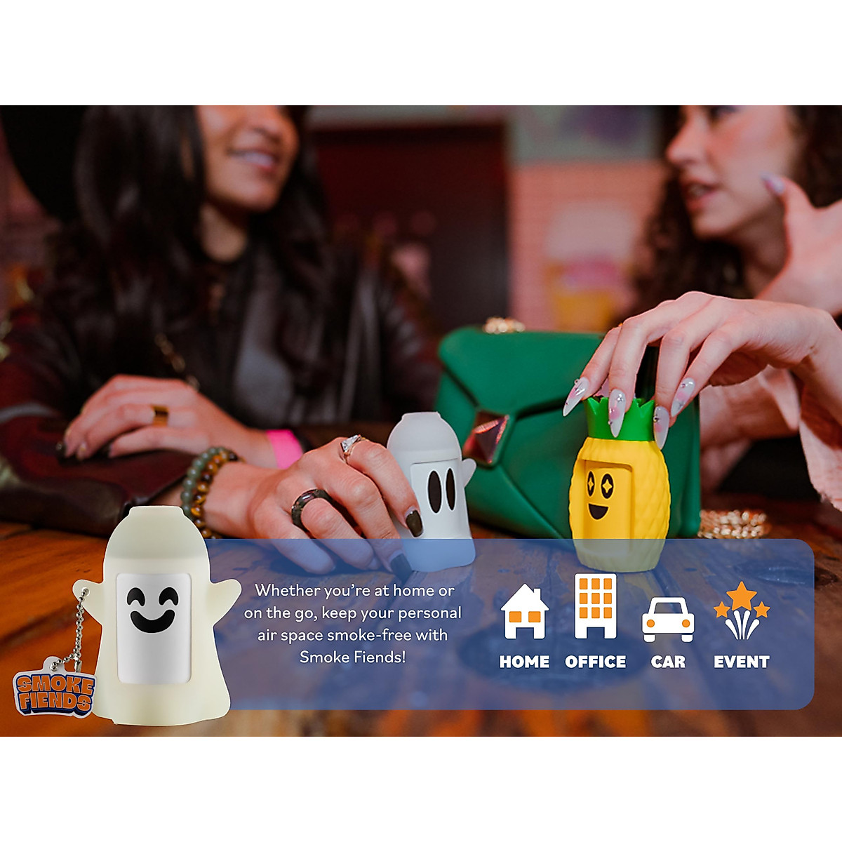 Smoke Fiends Portable & Eco-Friendly Personal Air Filter | Discreet HEPA & Carbon Filtration | Biodegradable & Up to 300+ Uses | Keychain Design for On-the-Go Freshness (Trixx)