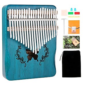 Lemfema Kalimba 21 Keys, Portable Kalimba Thumb Piano, Finger Piano Kalimba 21 Keys, Thumb Piano for Kids and Adults Beginners(Blue)