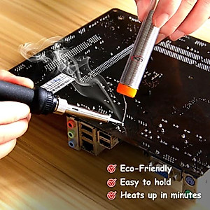 LDK Soldering Iron Kit Electronics, [Upgraded] Full Set 60W 110V Adjustable Temperature Welding Tool with 5pcs Different Tips, Stand, Tweezers, Sponge, Flux Pen, Solder Wire and User Manual