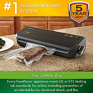 FoodSaver FM2000 Vacuum Sealer Machine with Starter Bags & Rolls | Safety Certified | Black - FM2000-FFP & 8" and 11" Vacuum Seal Rolls Multipack | Make Custom-Sized BPA-Free Vacuum Sealer Bags