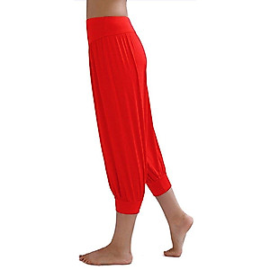 LKXHarleya Women Modal Harem Yoga Pants Loose Casual Fold Over Pilates Capri Pants Yoga Pants