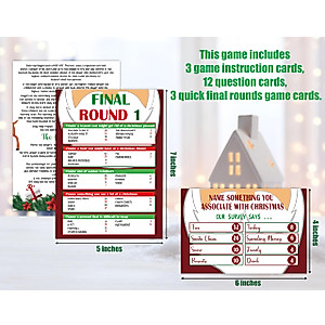 Christmas Friendly Feud Game, Friendly Feud Quiz, Baby Shower Game Cards for Adults, Family Activity, Feud Trivia Quiz, Games for Families Party Winter Party Supplies-LP6