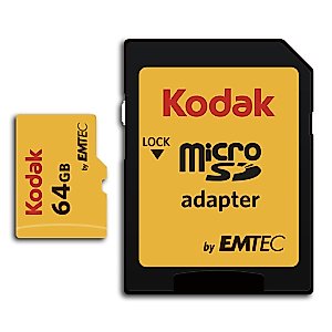 KODAK 64GB Class 10 UHS-I U1 MicroSDXC Card with Adapter 10x Write Speed