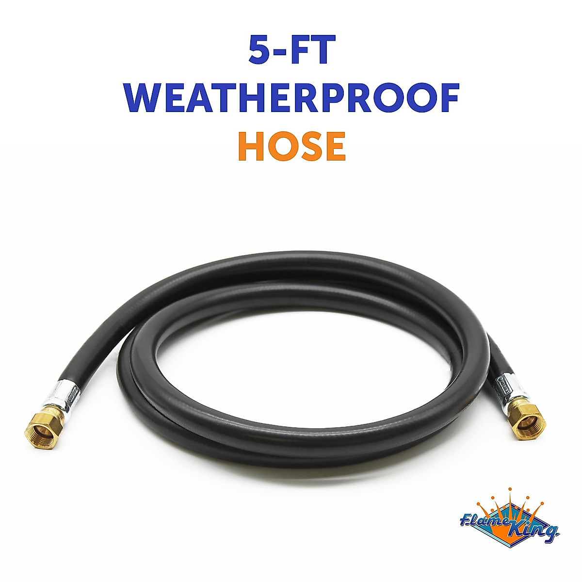 Flame King Thermo Rubber RV Slide Out Hose Assembly, 60 Inch, 3/8 Inch ID, Female To Female - 100159-60