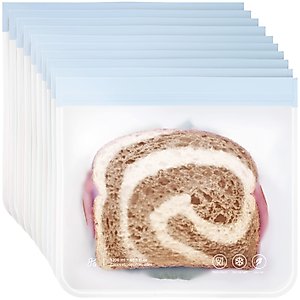 Greater Goods Reusable Food Storage Bags - BPA Free, Food Grade Ziplock Freezer Bags Made from PEVA (10 Medium)