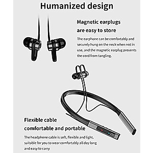 Neckband Bluetooth Headphones Around The Neck Wireless Earbuds with Microphone 100H Long Battery Life Waterproof Running Workout Headphones Noise Cancelling Earphones for Android iOS Sports Cycling