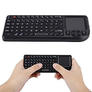 2.4GHz Wireless Touchpad Keyboard, Super Thin&Lightweight Rechargeable Ultra Mini Thin USB Backlit Keyboard, Plug and Play Fits for HTPC, for PS3/4